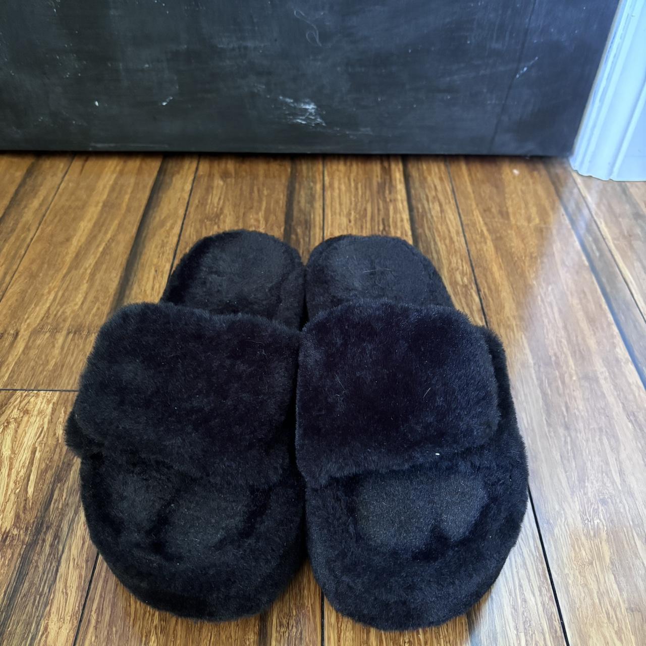 ASOS platform black slippers - fluffy - platform -... | Depop