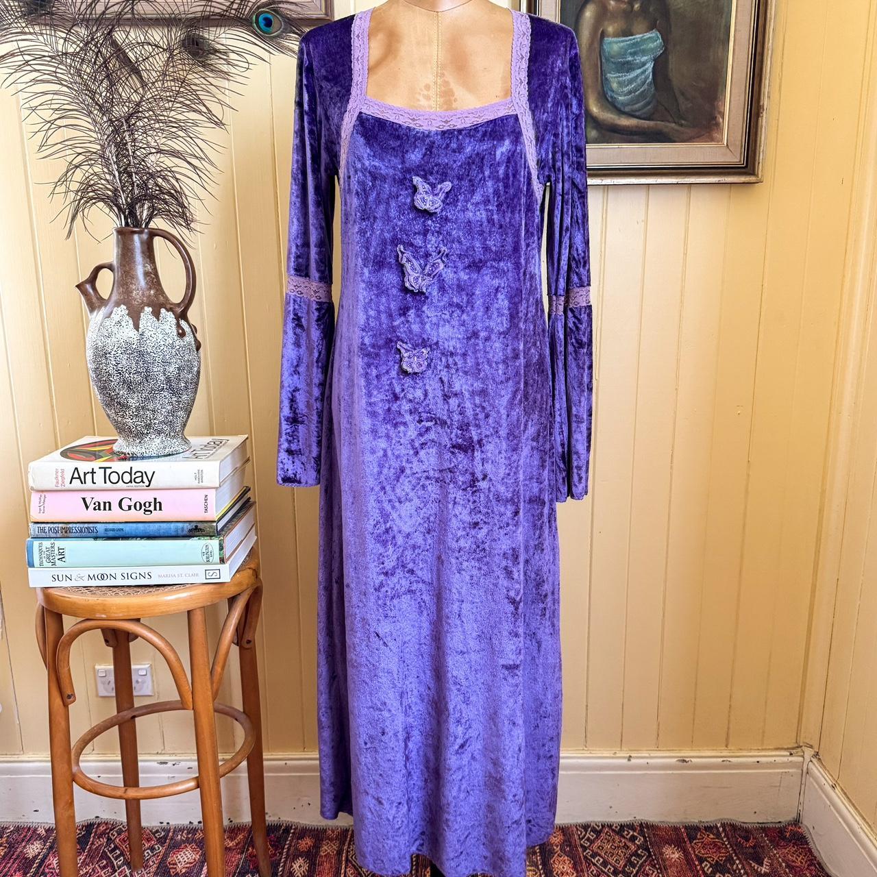 VINTAGE 1990S STAR GAZE VELVET BUTTERFLY APPLIQUE... | Depop