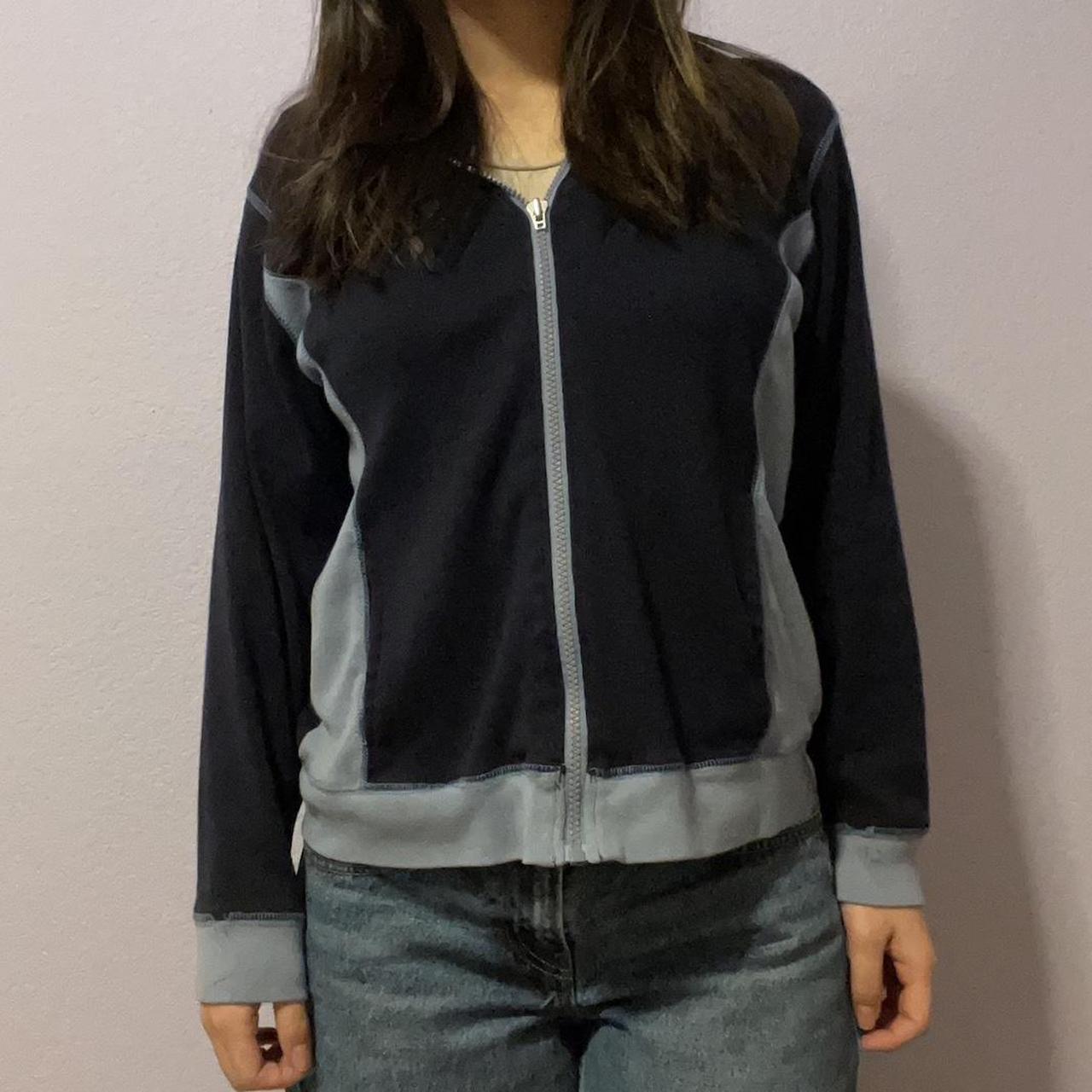 navy & light blue erika sport blue zip up... - Depop