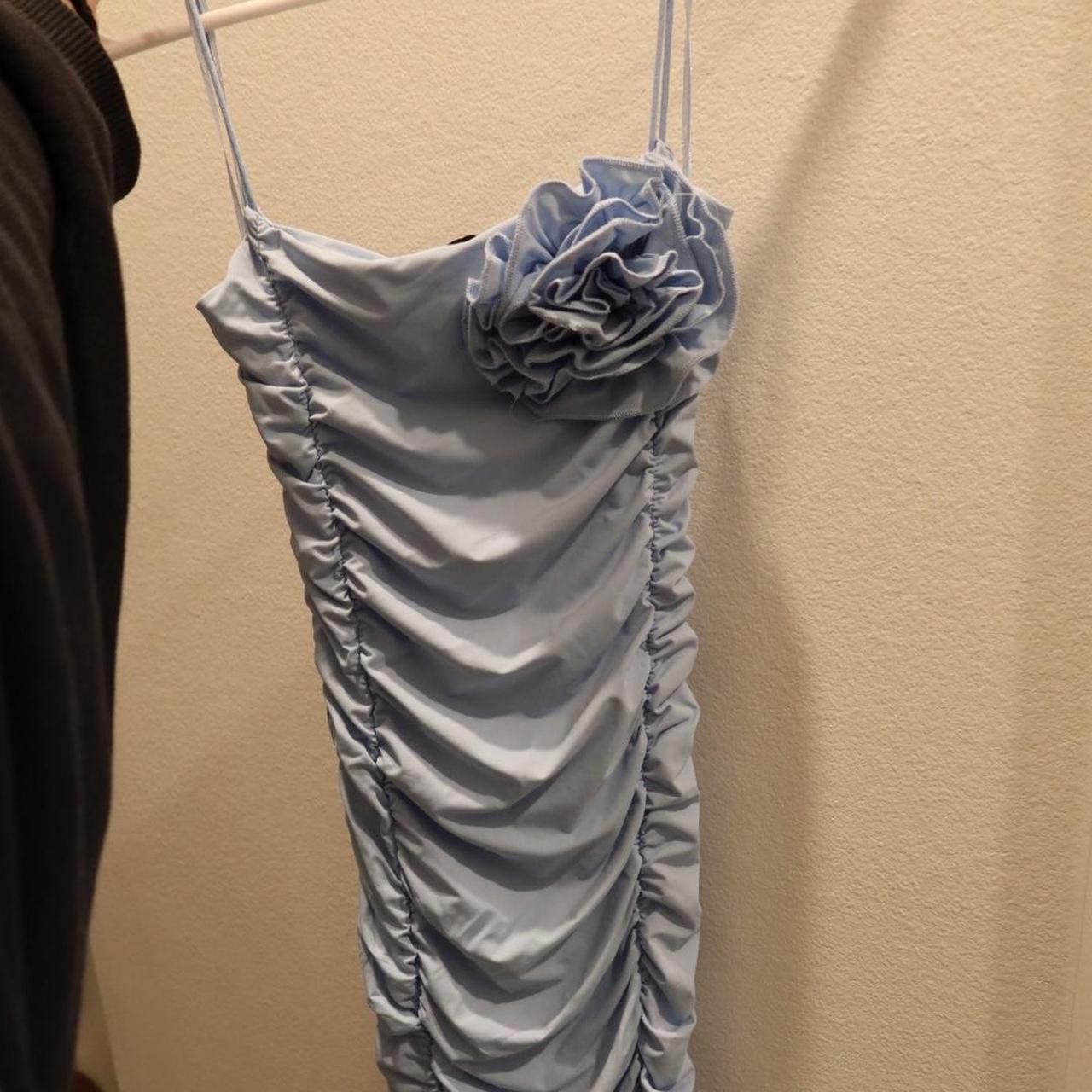 Zara Blue maxi bodycon dress | Depop