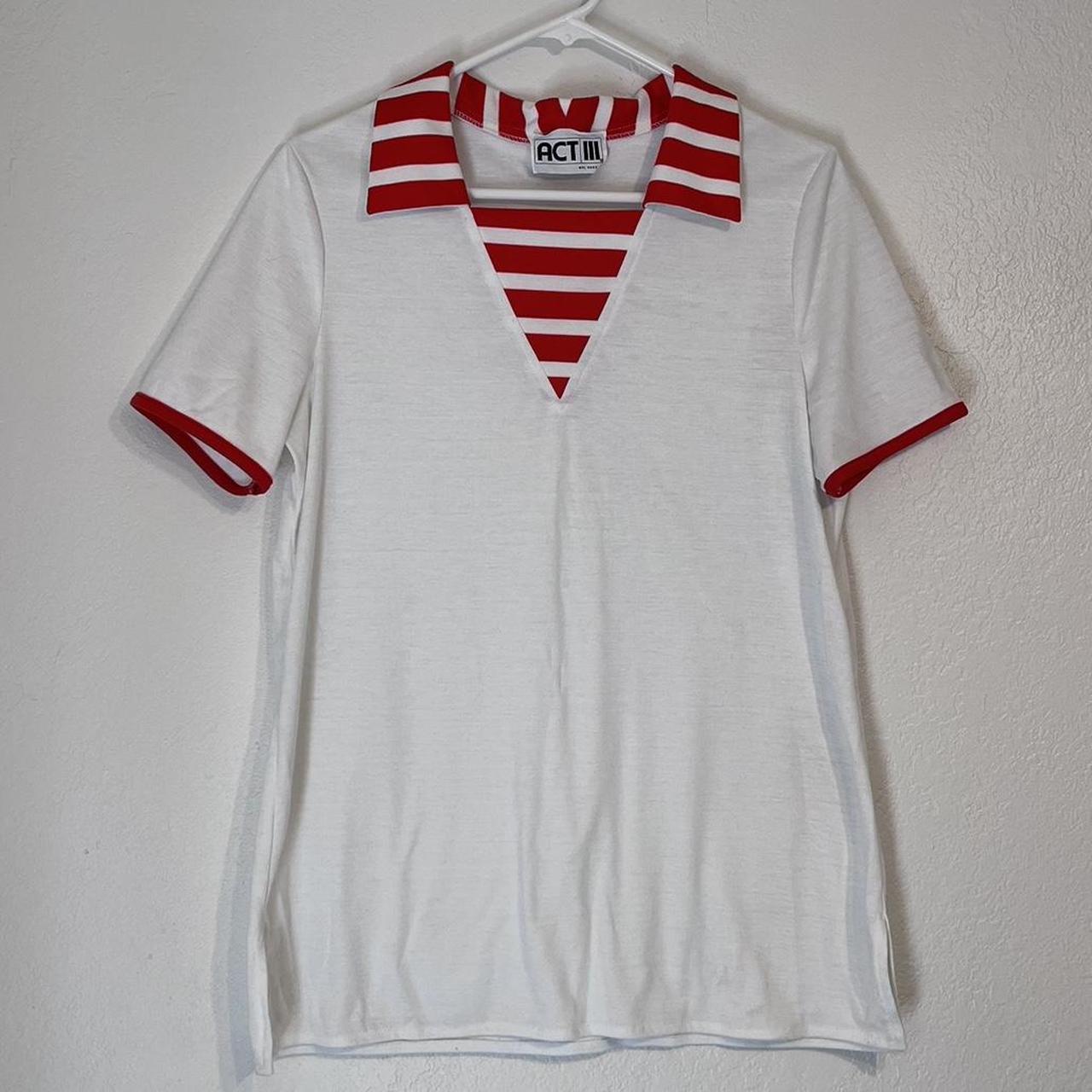 ACT III 1970s women’s white and red blouse. This is... - Depop