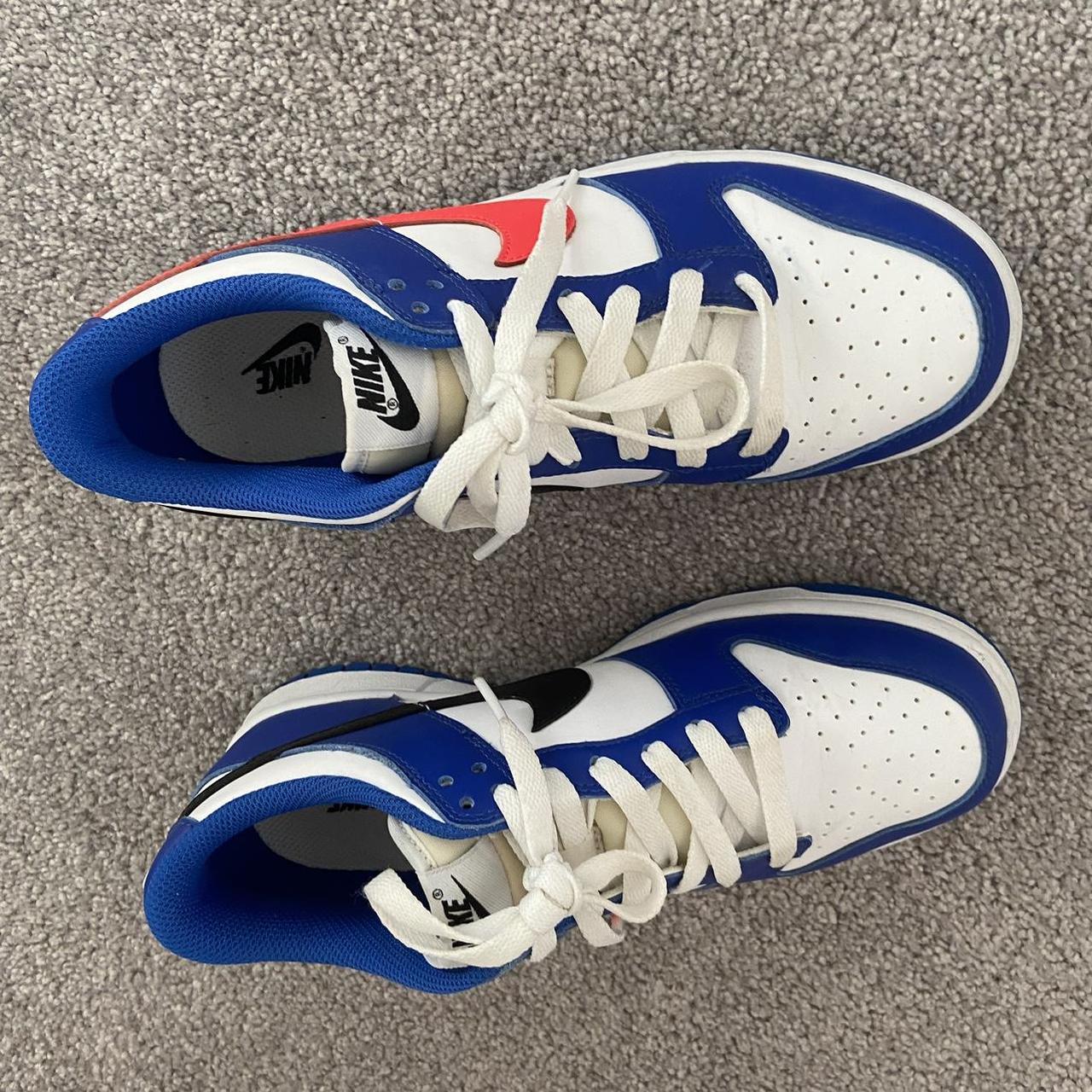 Women's Red and Navy Trainers | Depop