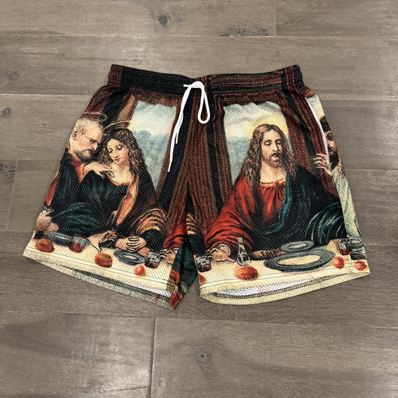 Men’s mesh Jesus short Brand new Size M,L available... - Depop