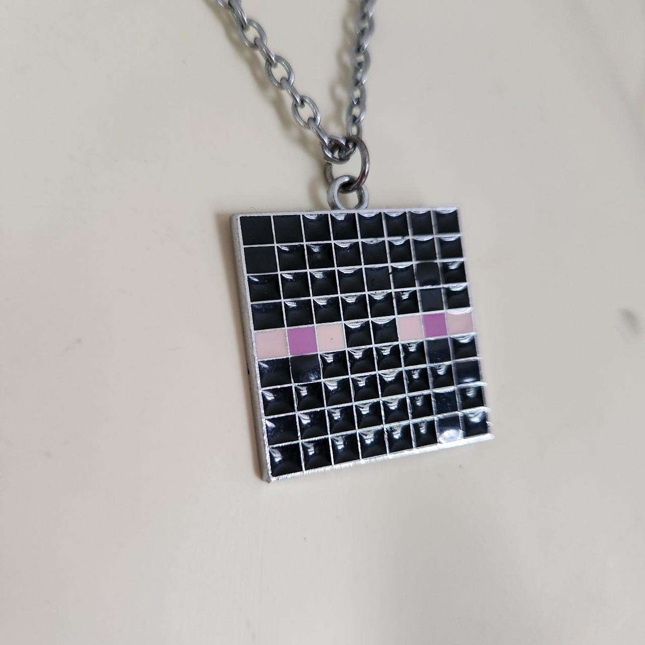 Minecraft Enderman Pixel Necklace 1.25" Pendant... - Depop