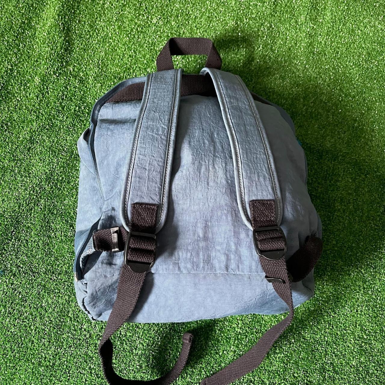 Kipling Grey Vintage Medium Pockets Backpack Bookbag... - Depop