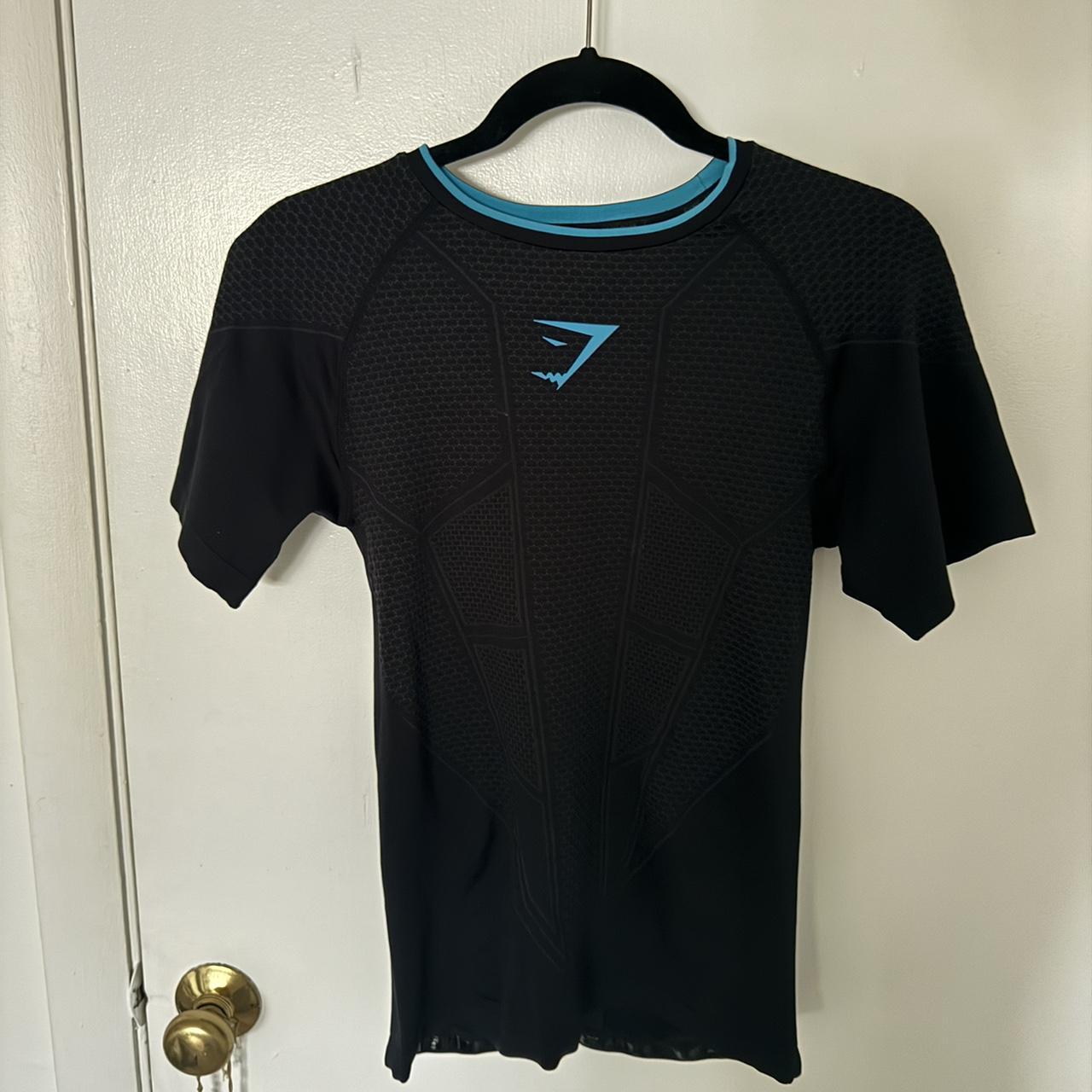 GymShark Onyx V1 Black/Blue T-Shirt Size Medium. In... - Depop