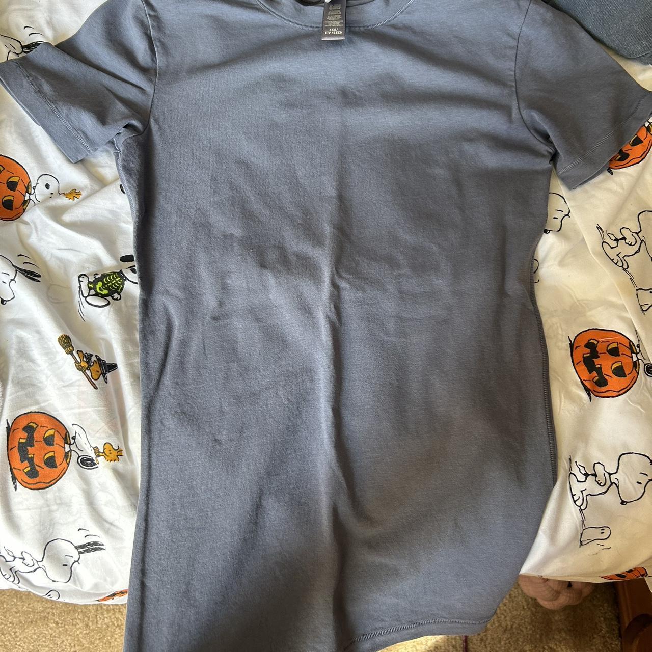 Skims steel blue t-shirt, size XXS, firm on price,... - Depop