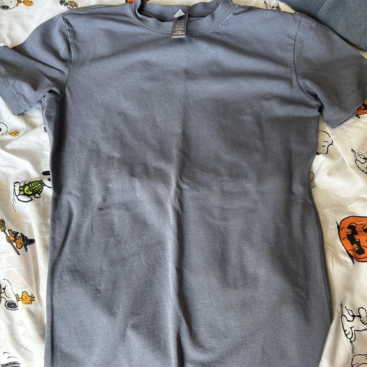 Skims steel blue t-shirt, size XXS, firm on price,... - Depop