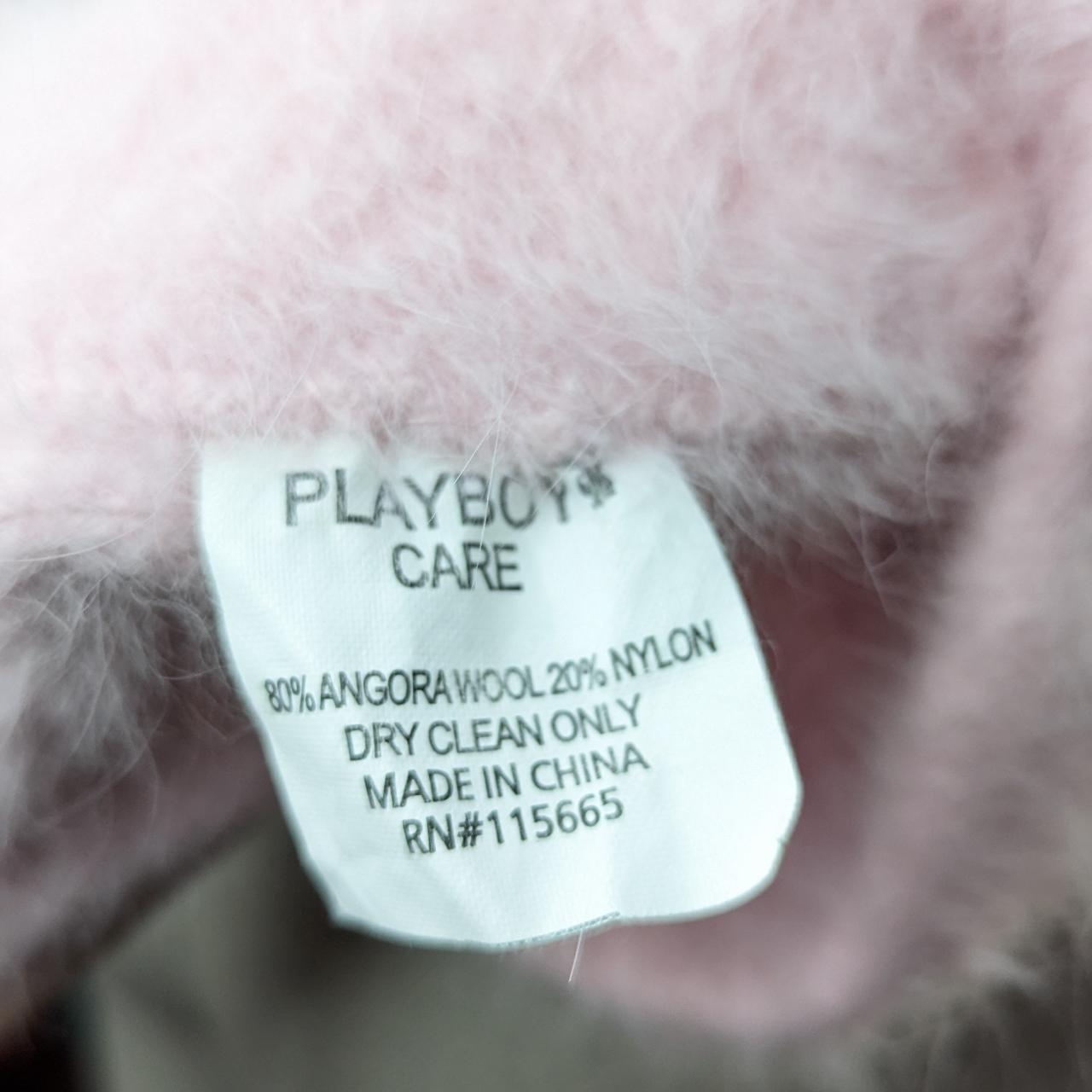 Y2K Pink Fuzzy Playboy Hat Light pink fuzzy hat... - Depop
