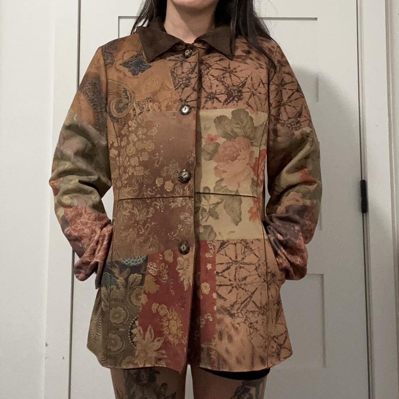 Rare Unique Radzoli 70s Vibe Patchwork Jacket Faux... - Depop