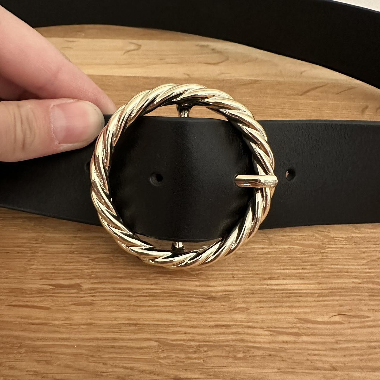 Loeffler Randall Leo Twisted Circle Buckle Belt -... - Depop