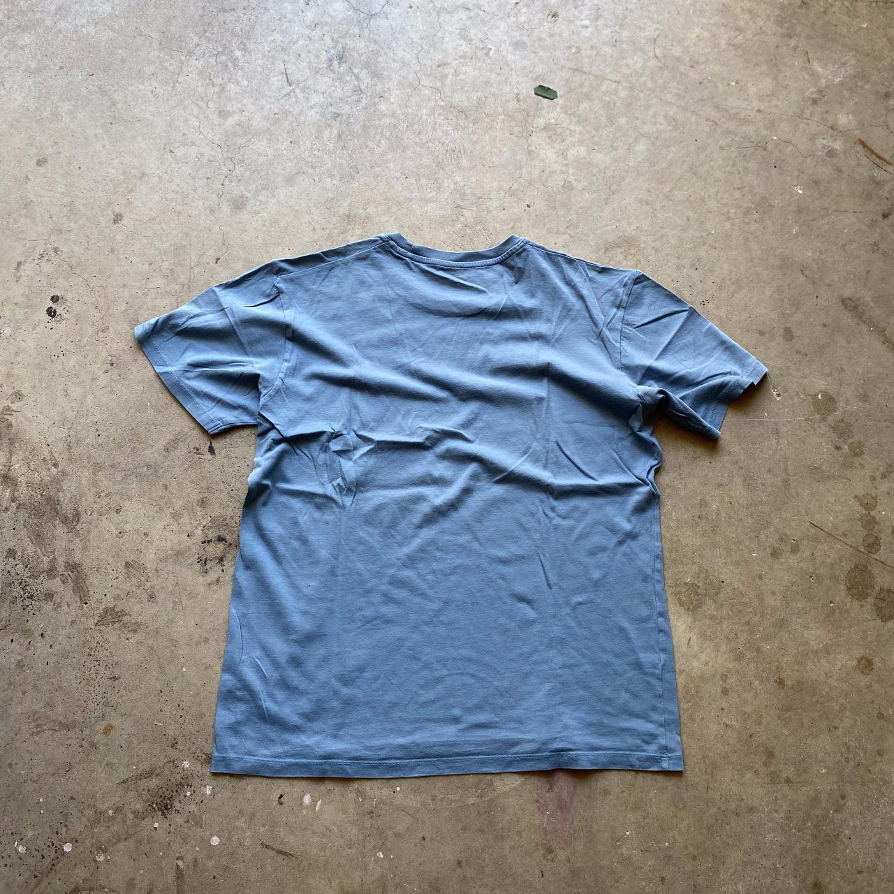 Blue blank boxy shirt M with a small boxy fit Worn... - Depop