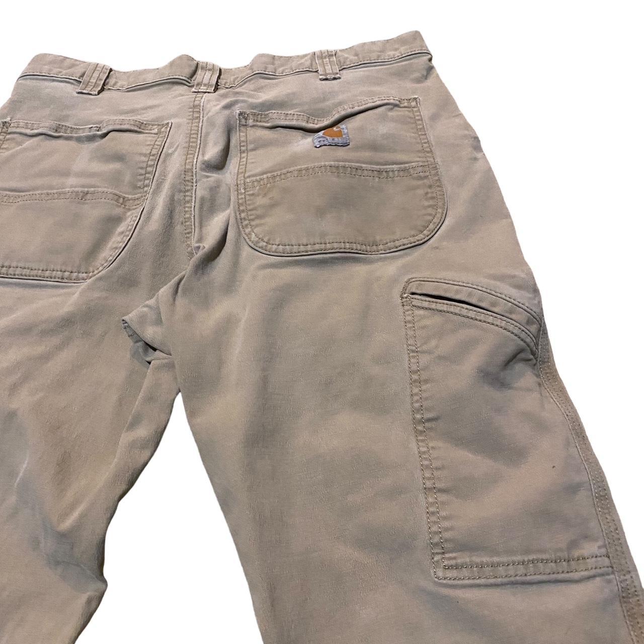 Distressed Carhartt Khaki Work Pants Tan Relaxed... - Depop