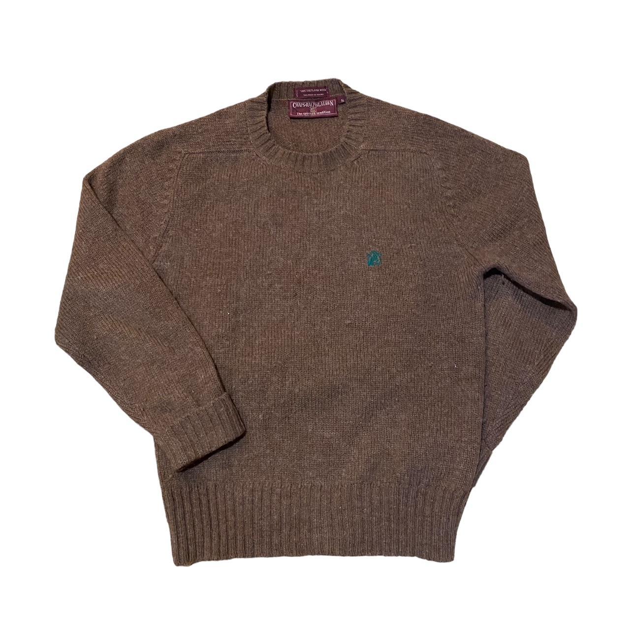 Vintage Chaps Ralph Lauren Wool Sweater Brown 100%... - Depop