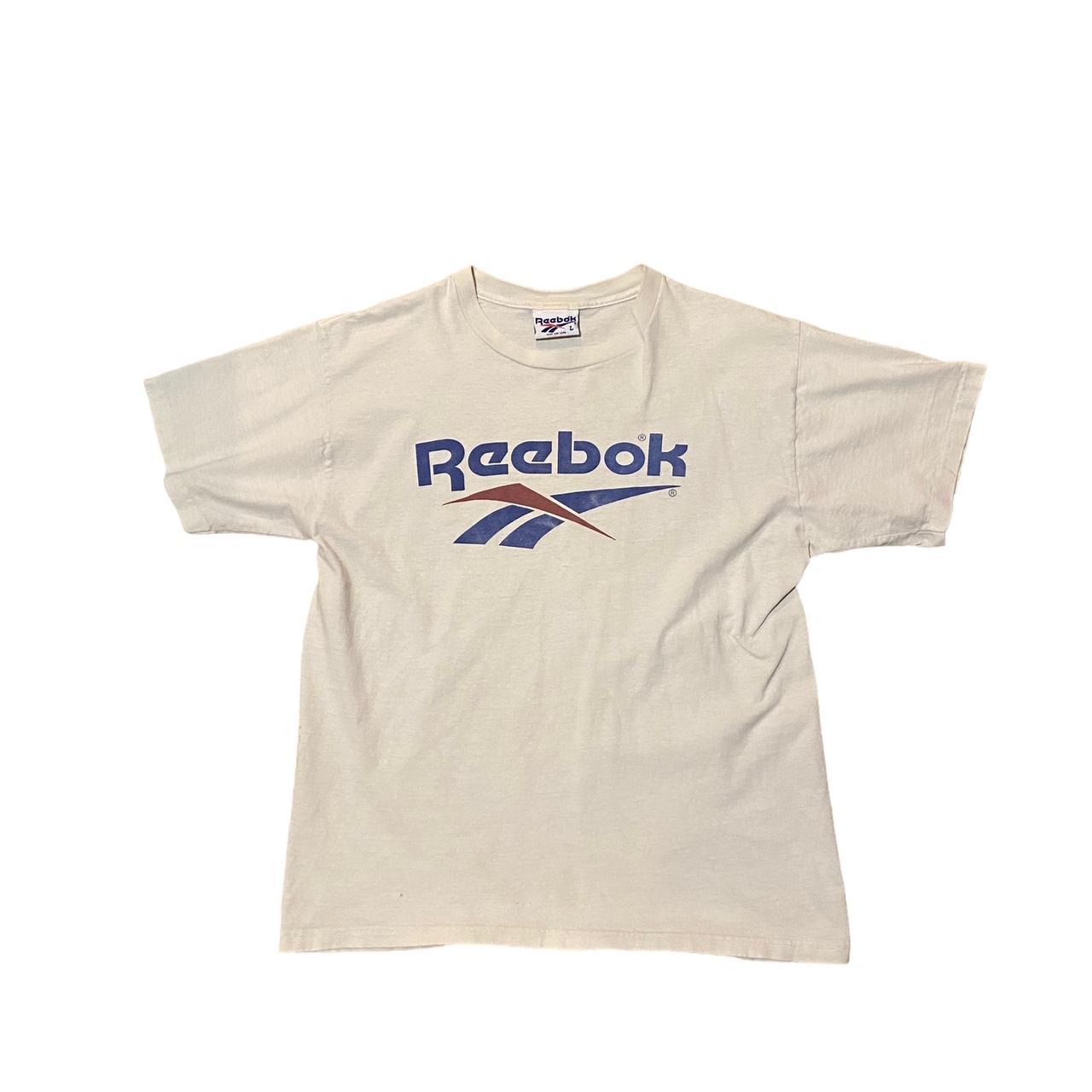 Vintage 90s Classic Reebok Shirt White/Off White... - Depop