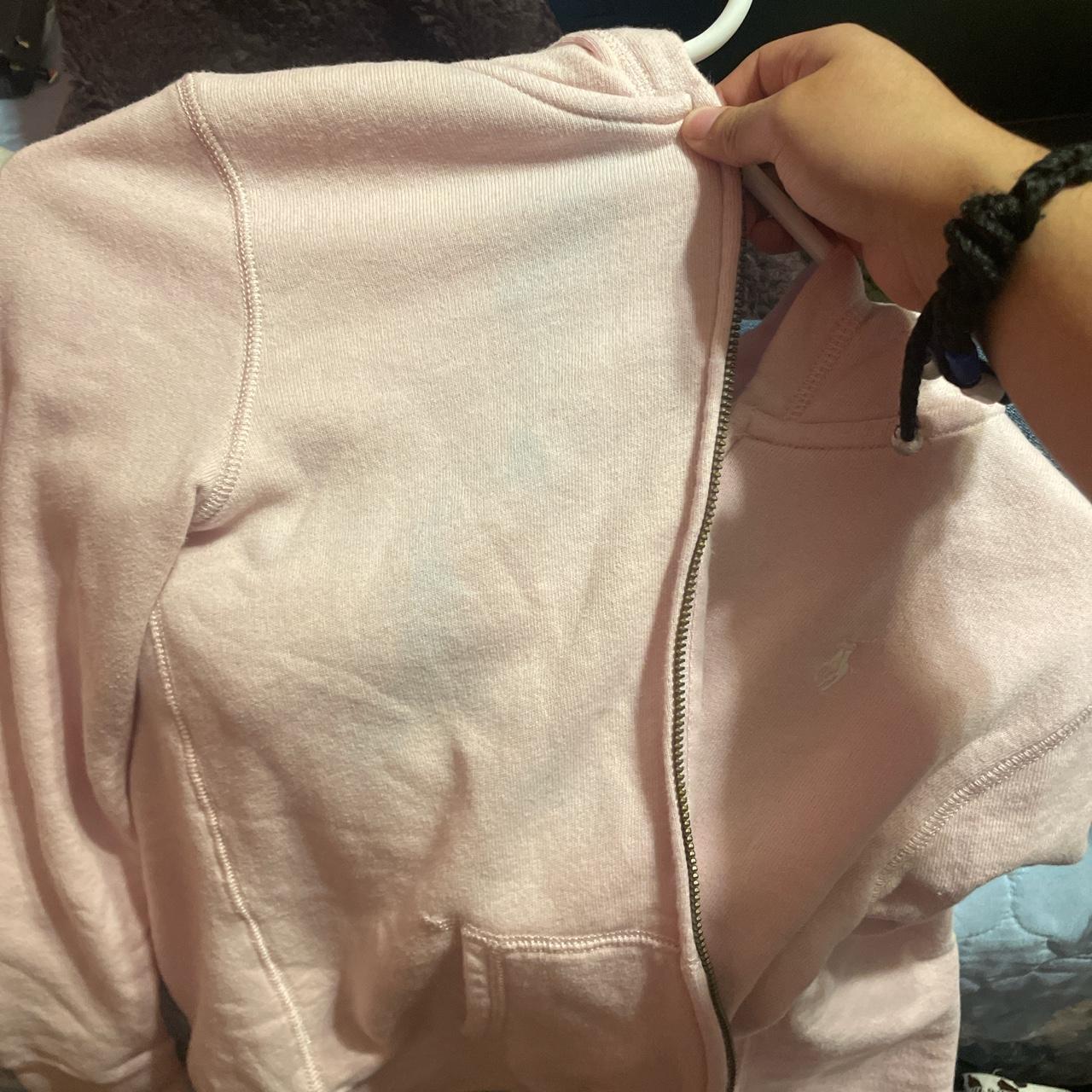 Light Pink Polo Zip-up Hoodie Size XL Kids, Fits... - Depop