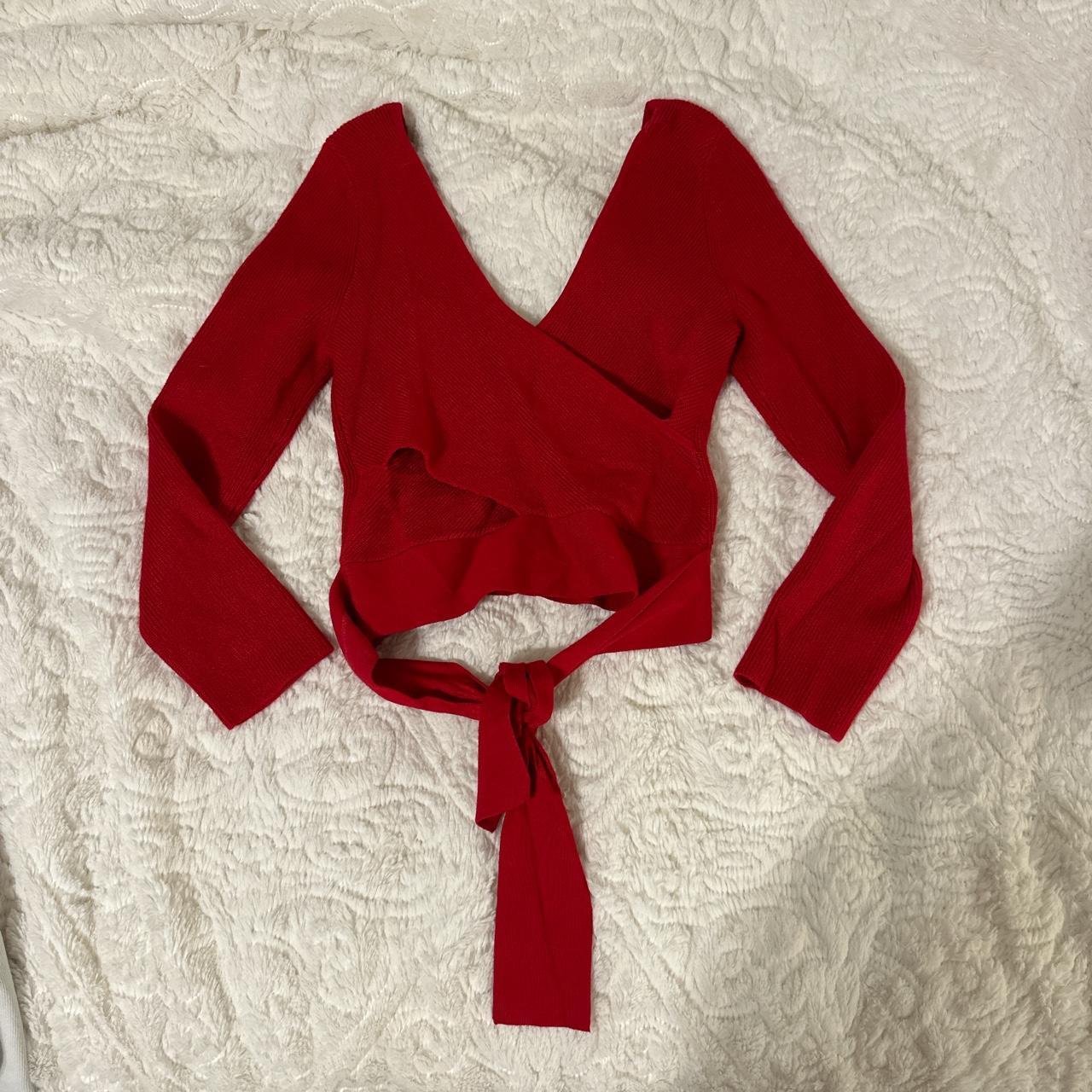 red crop express sweater♥️ cute for christmas. size... - Depop