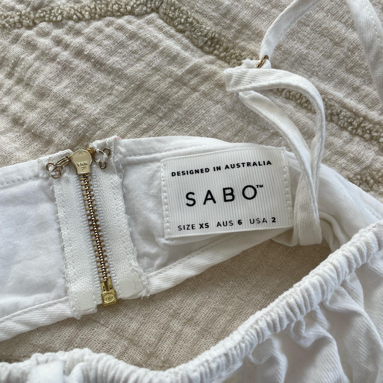 White linen Sabo cut out dress Never worn extra... - Depop