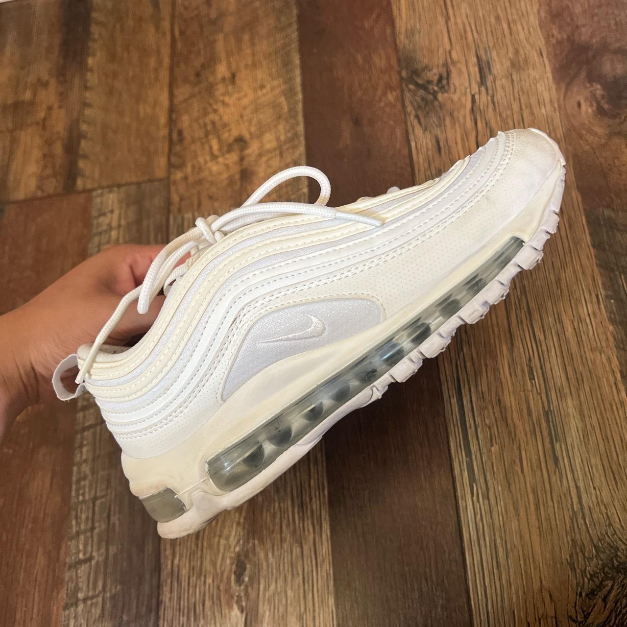 Nike Airmax 97s all white Size 4.5 Used Excellent... - Depop