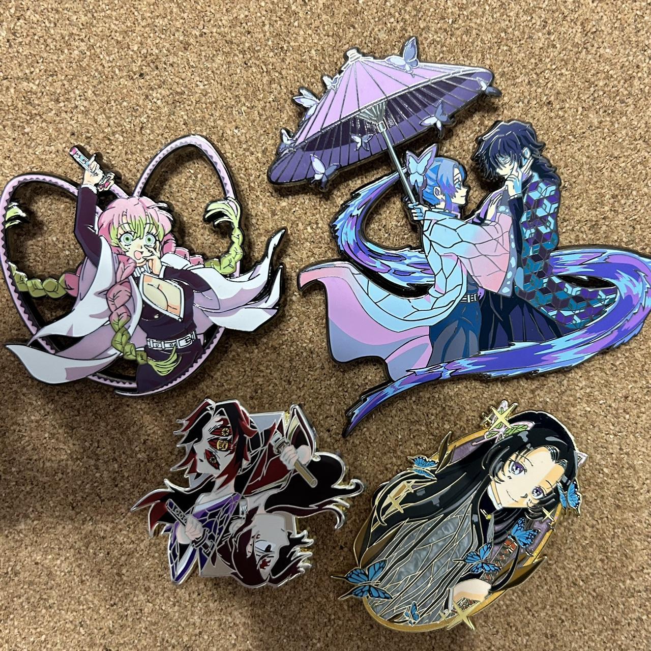 Demon Slayer hard enamel pin bundle set... - Depop