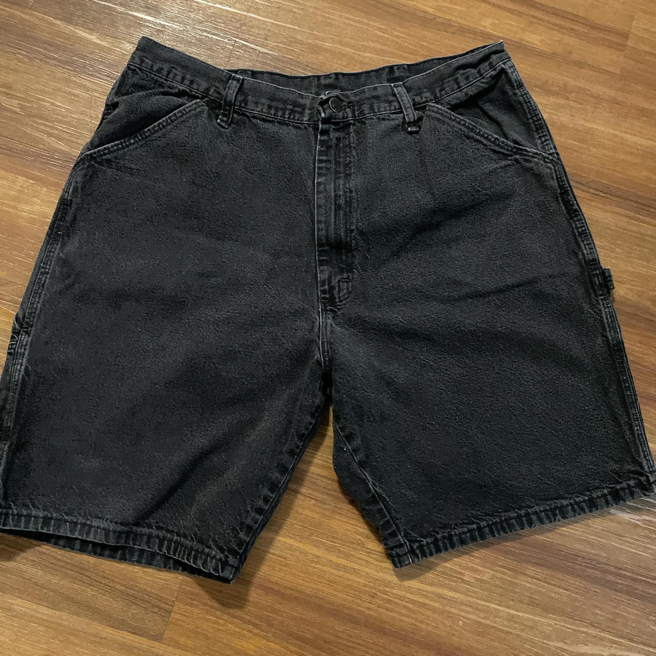 Rustler Carpenter Cargo Black Denim Shorts Mens Size... - Depop