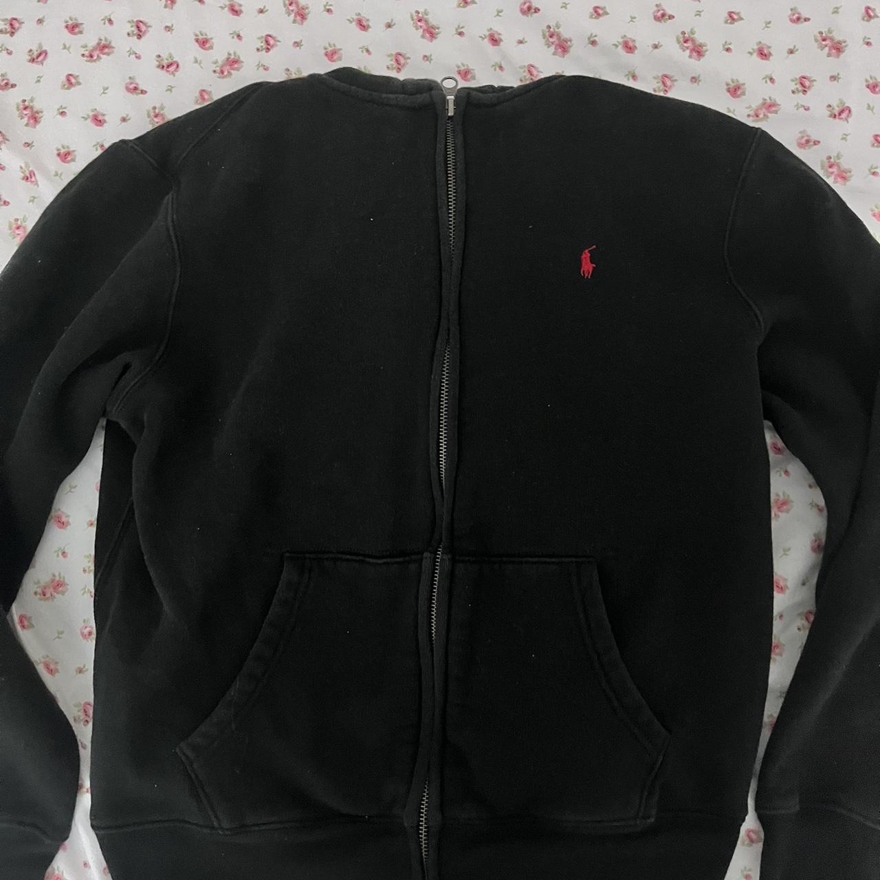 black ralph Lauren polo zip up hoodie kids size xl... - Depop