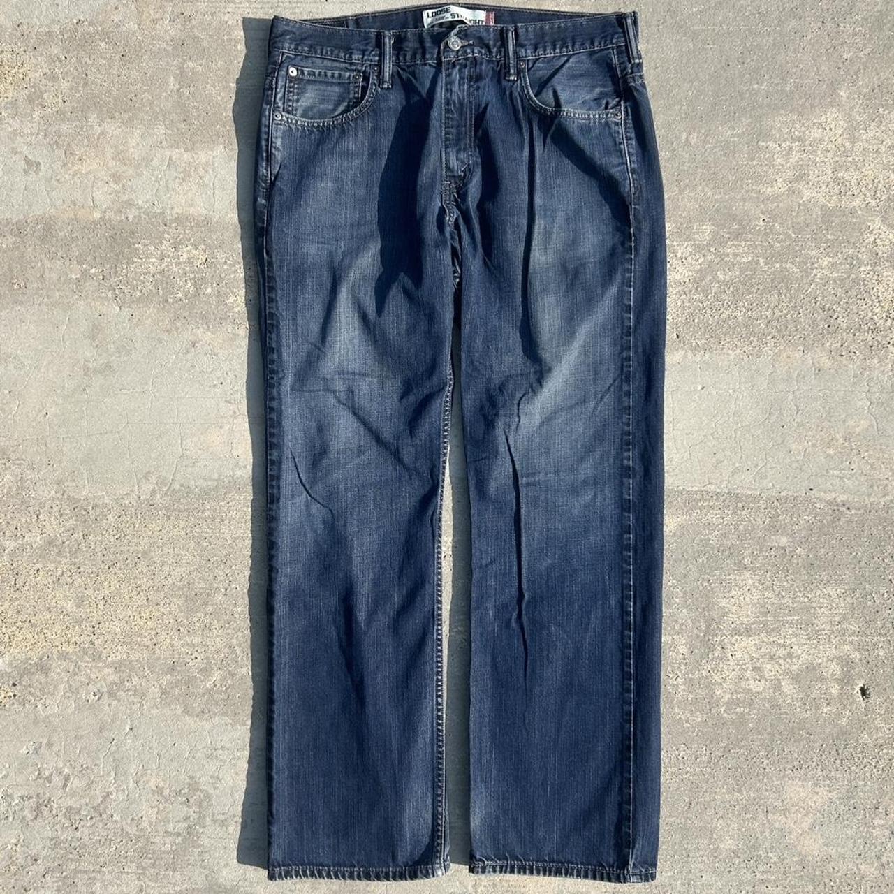 Levis 569 Loose Straight Fit Blue Wash Jeans Size... - Depop