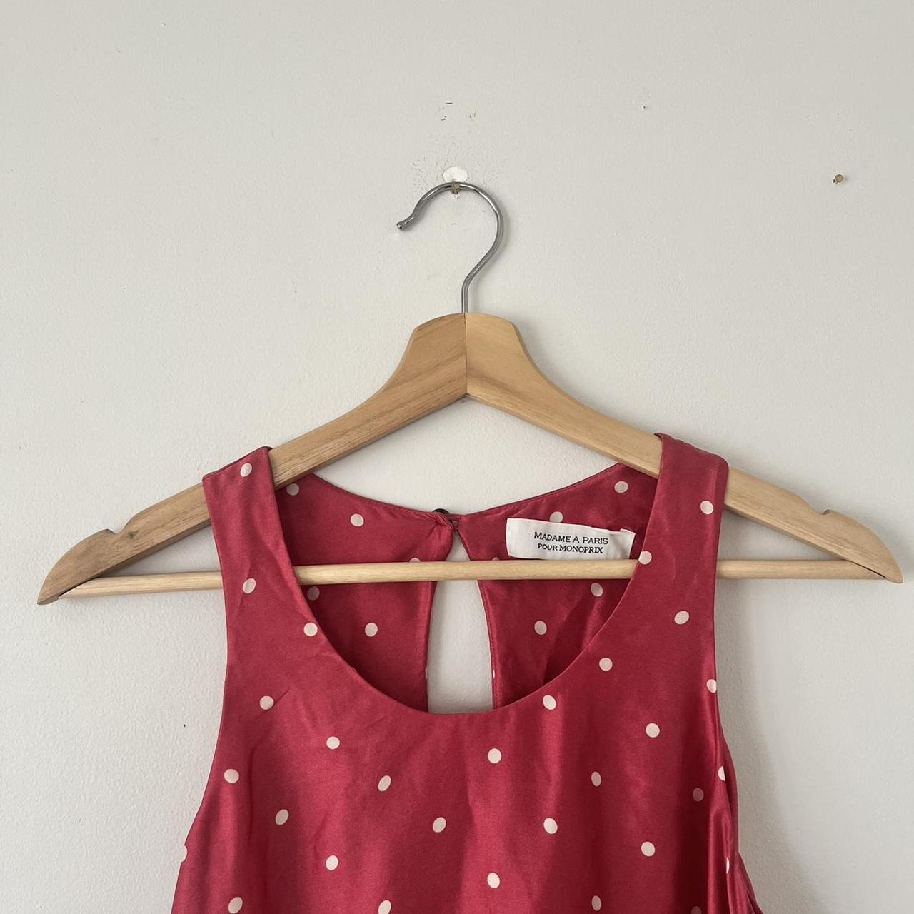 Madame A Paris Pour Monoprix Pink polka dot - silk... - Depop