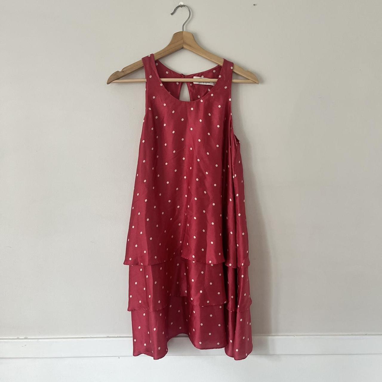 Madame A Paris Pour Monoprix Pink polka dot - silk... - Depop