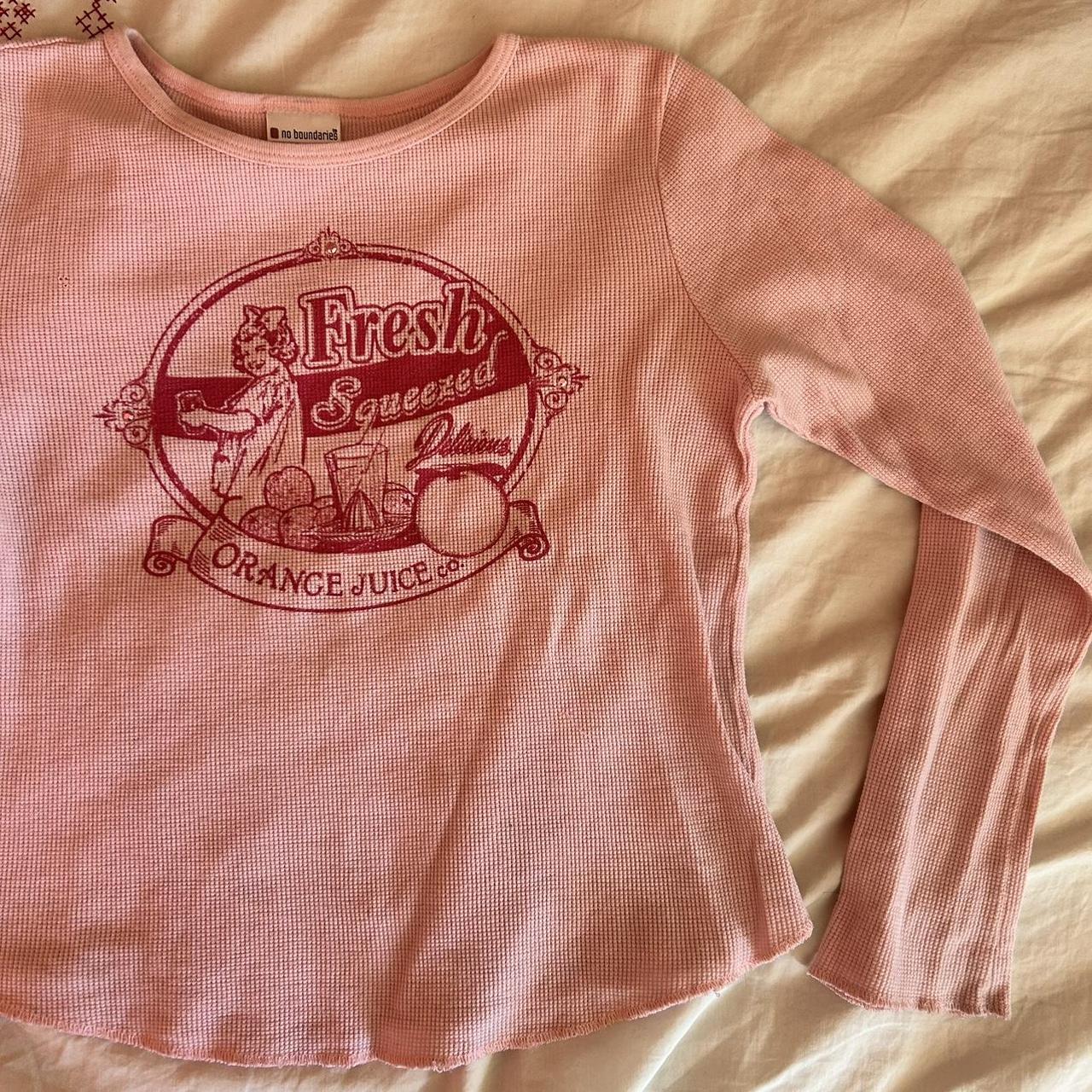 Y2k pink glittery cropped thermal with sparkly... - Depop