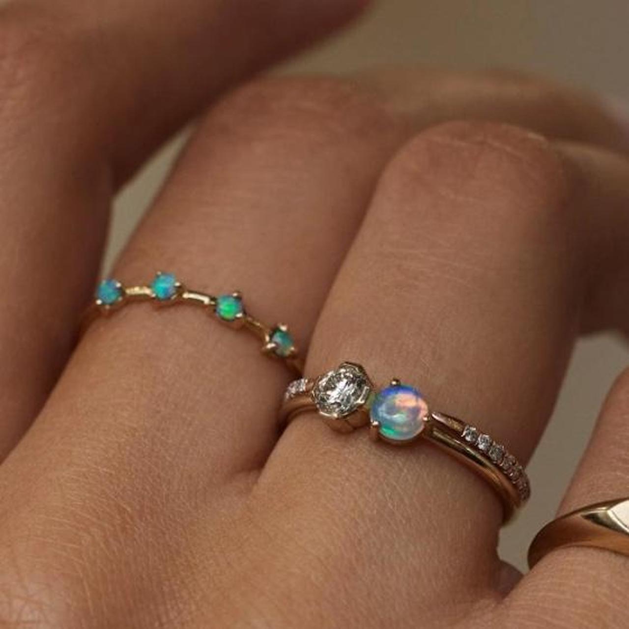 Wwake Four Step Opal Ring Size 4.25 Brand new in box | Depop