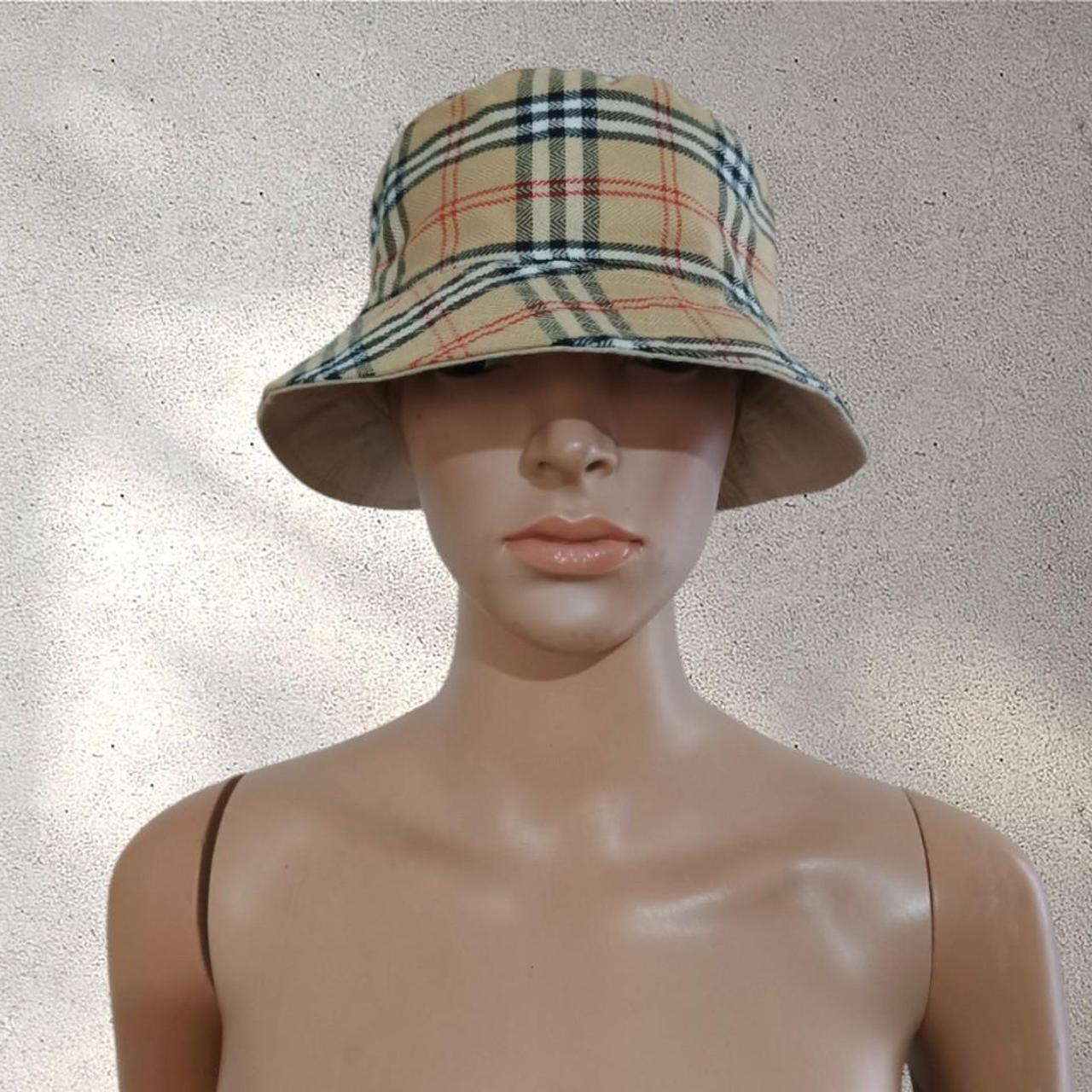 Ladies plaid y2k bucket hat - Depop