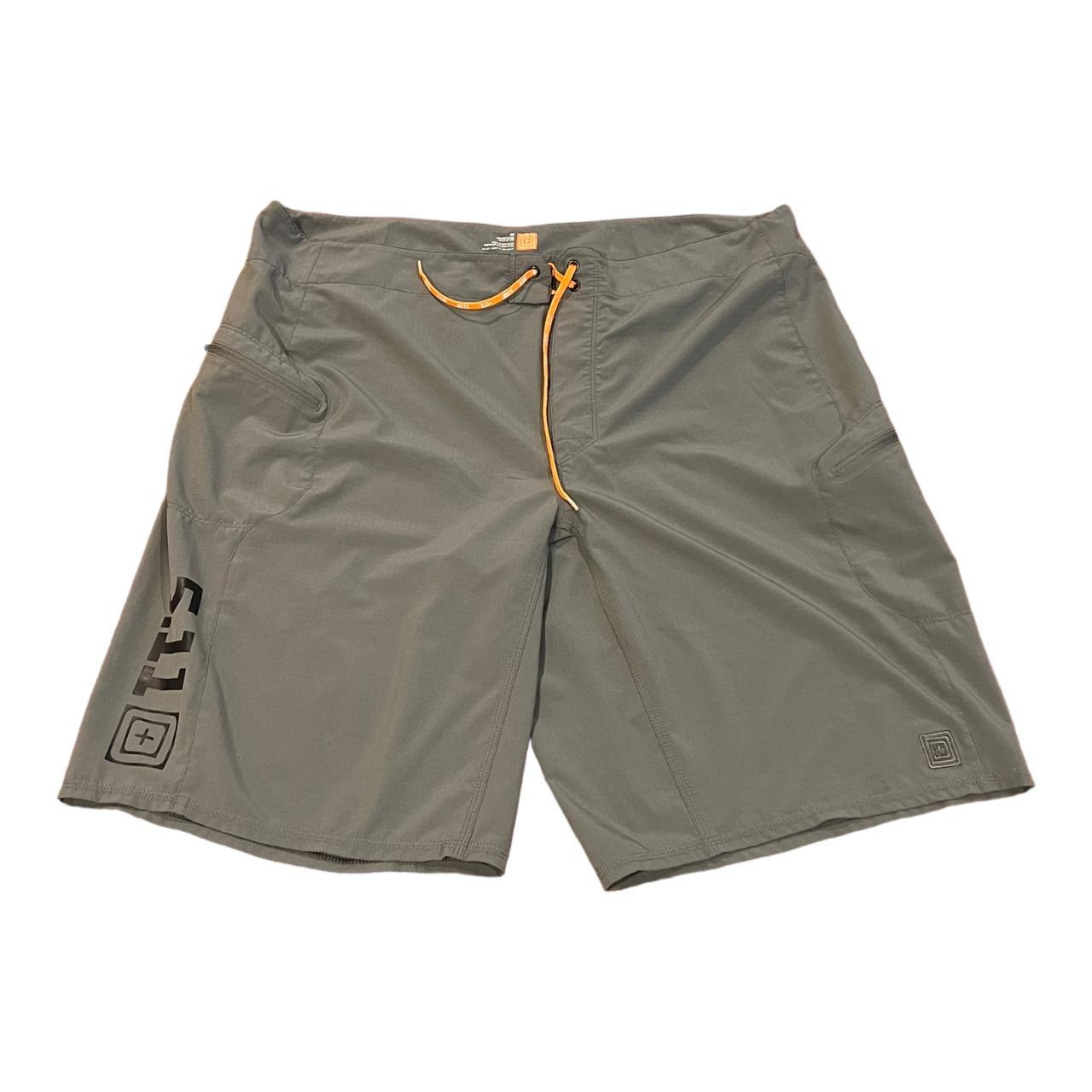 5.11 Tactical Men's Grey and Orange Shorts | Depop