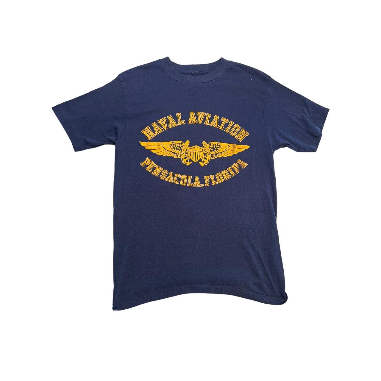 American Vintage Mens Blue And Yellow T Shirt Depop