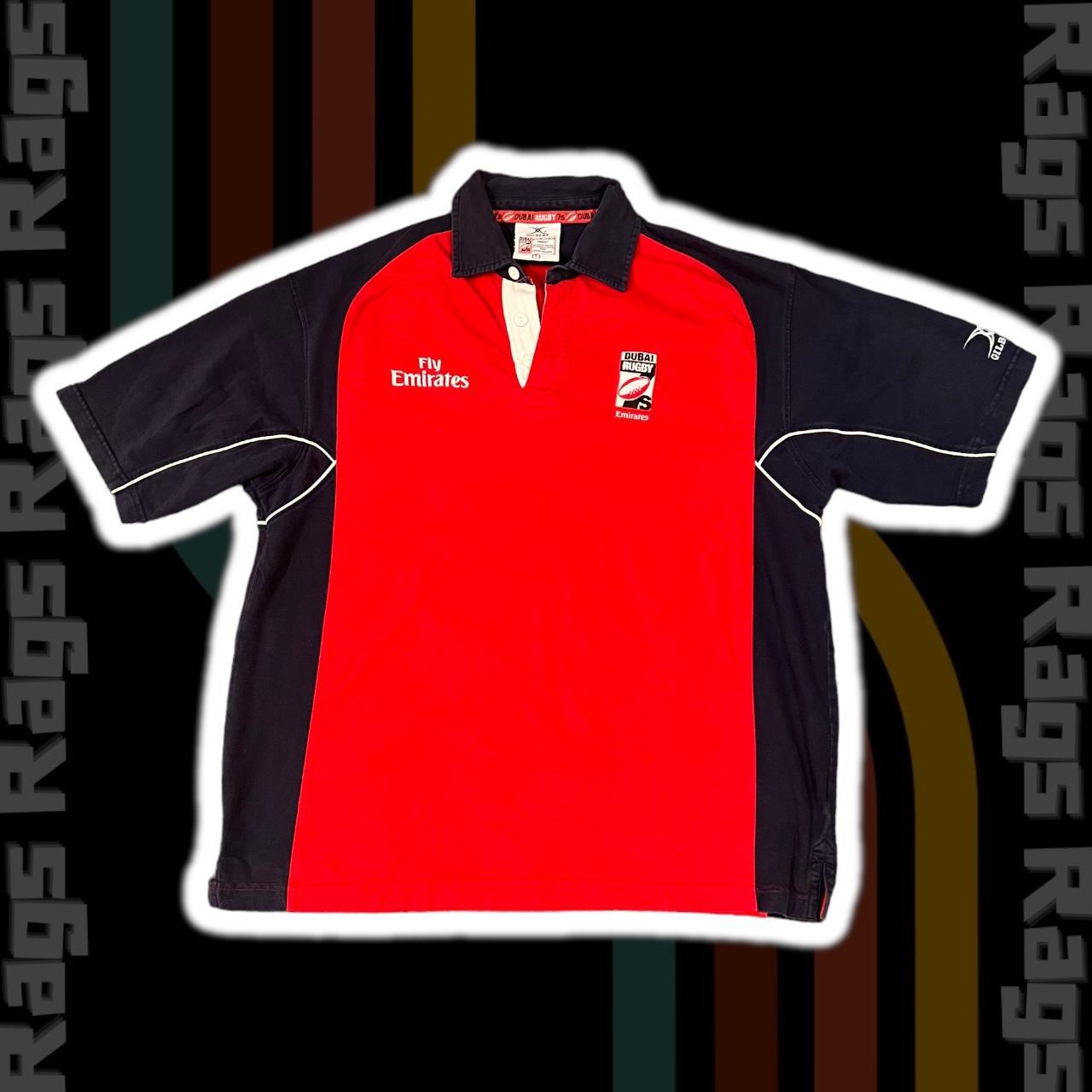 DUBAI RUGBY SEVENS 7s WHITE BLUE PINK POLO SHIRT M... - Depop