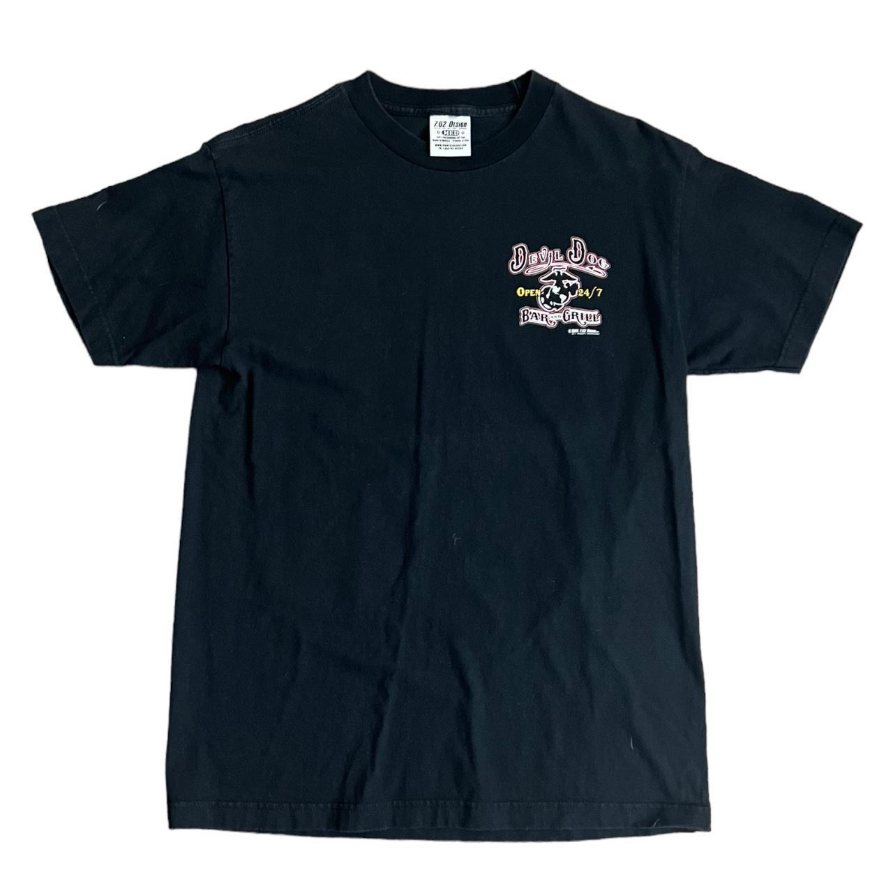 Y2K Devil Dog Bar & Grill Sz M grunge military mens... - Depop