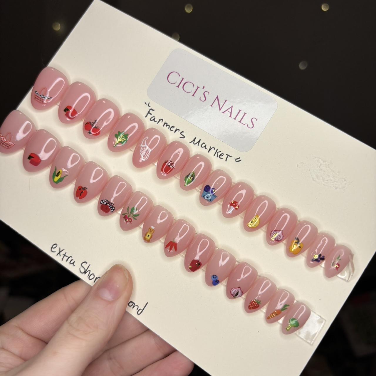 Extra short almond one size fits all press on nails - Depop