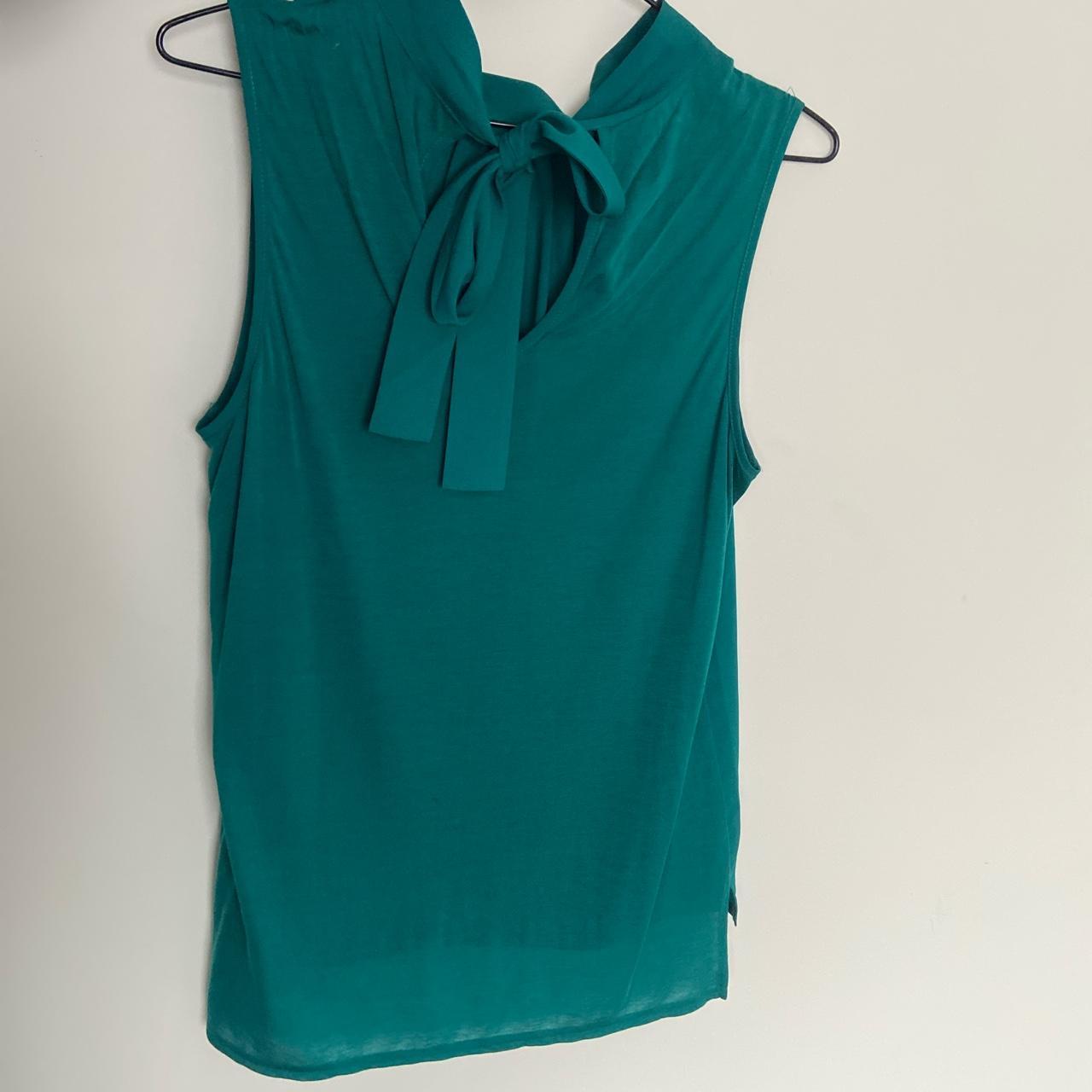 French connection green High neck top Size 10... - Depop