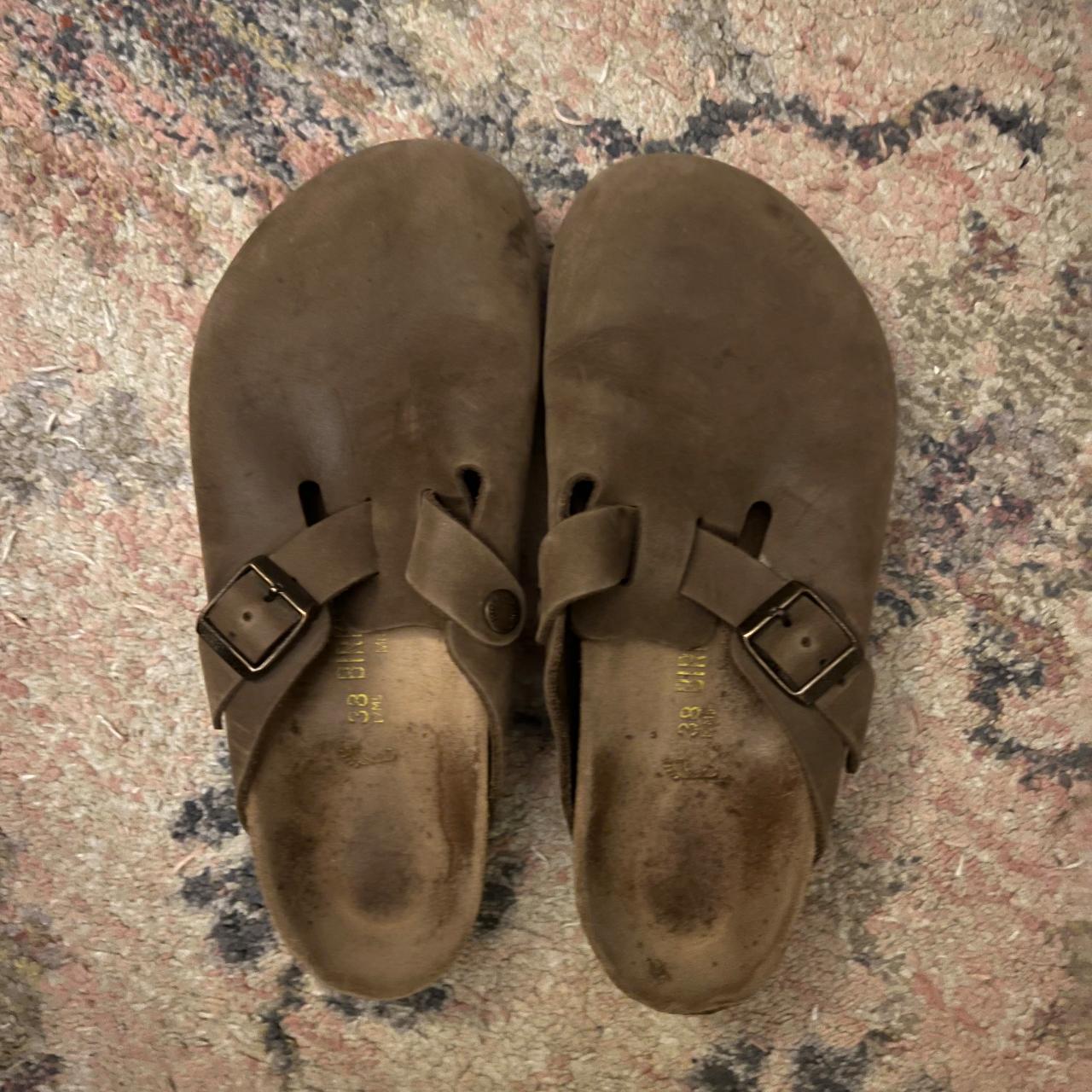 Brown Birkenstock clogs Boston Leather Size 38,... - Depop