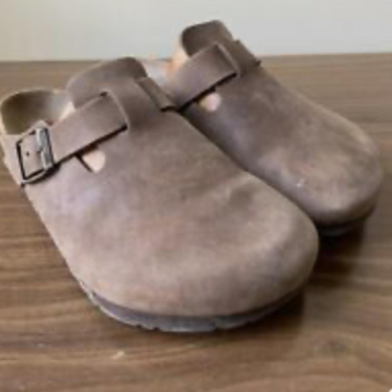 Brown Birkenstock clogs Boston Leather Size 38,... - Depop
