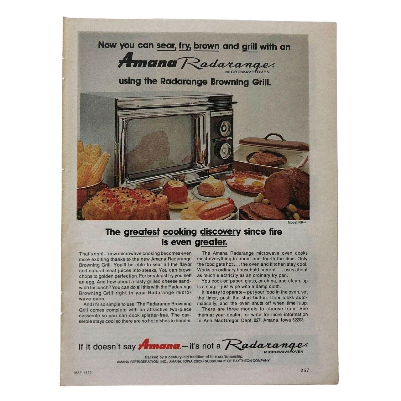 Original print ad for Amana Radarange microwave... | Depop