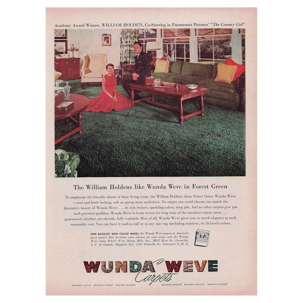 Original print ad for Wunda Weve Carpets, featuring... | Depop