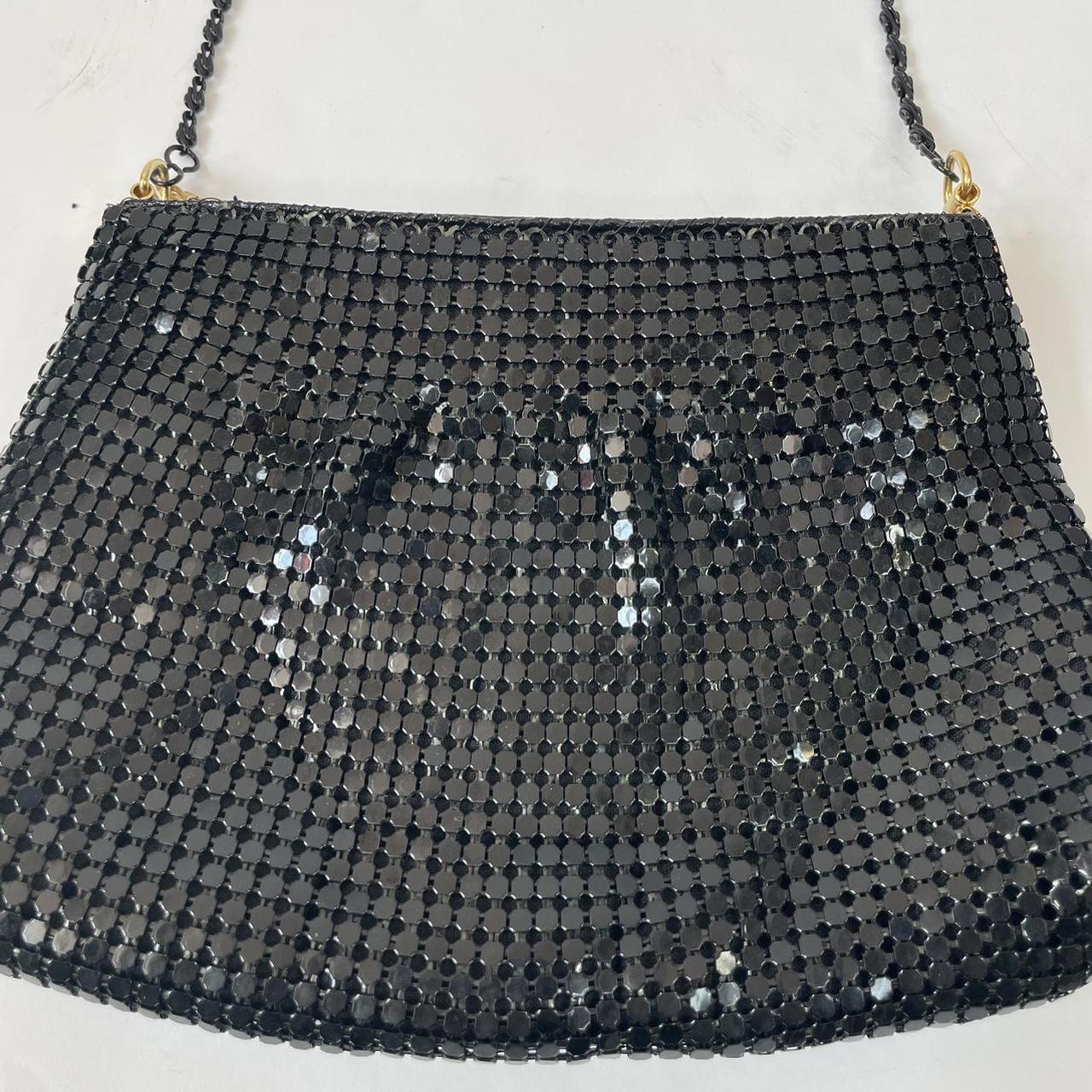 Vintage 90s mini chainmail handbag, black crossbody... - Depop