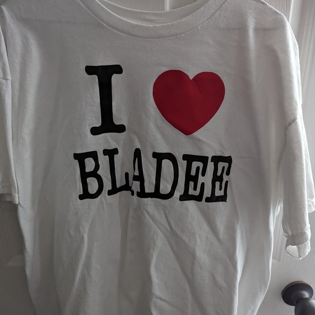i heart bladee tee wrinkled as shit but just needs... - Depop