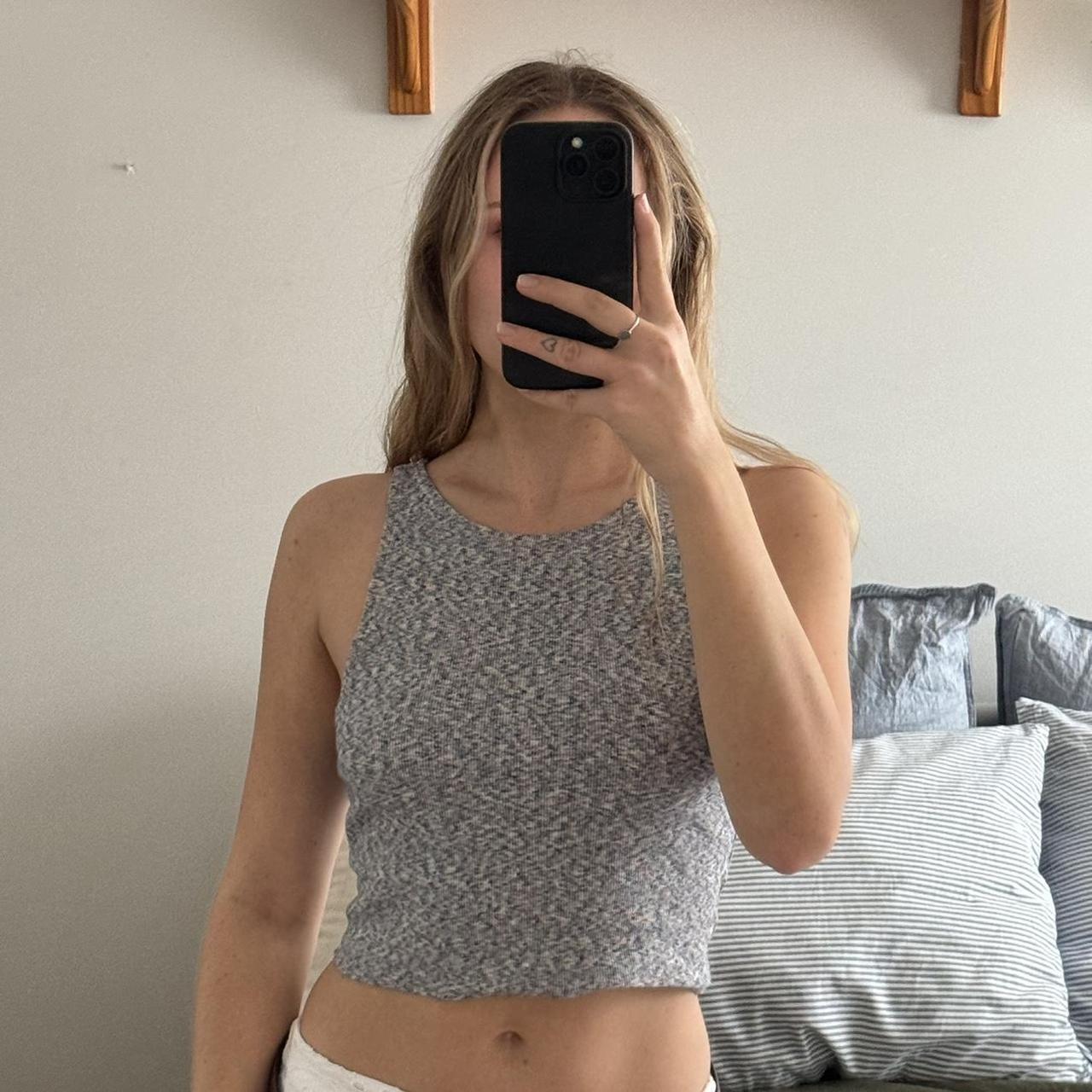Cute Top Shop grey singlet, very comfortable and... - Depop
