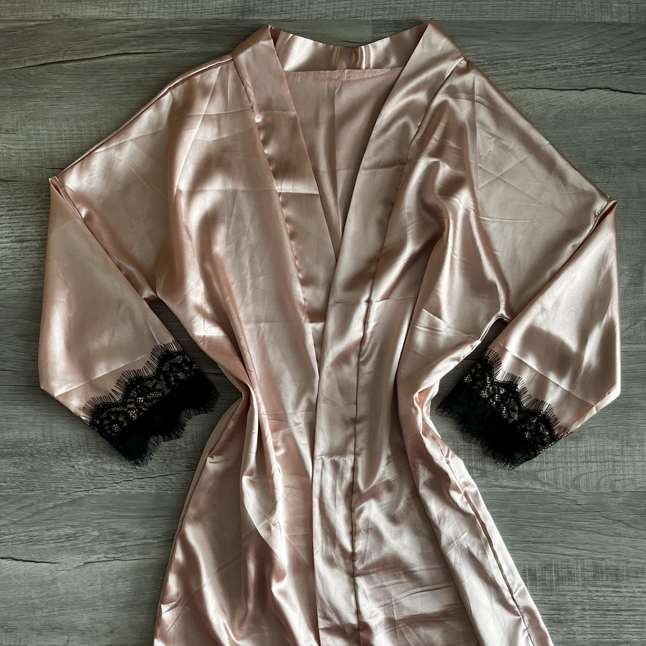 Pink Silk Robe - Depop