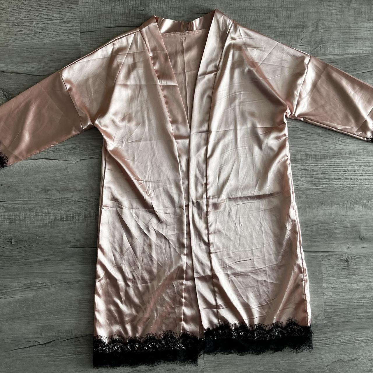 Pink Silk Robe - Depop