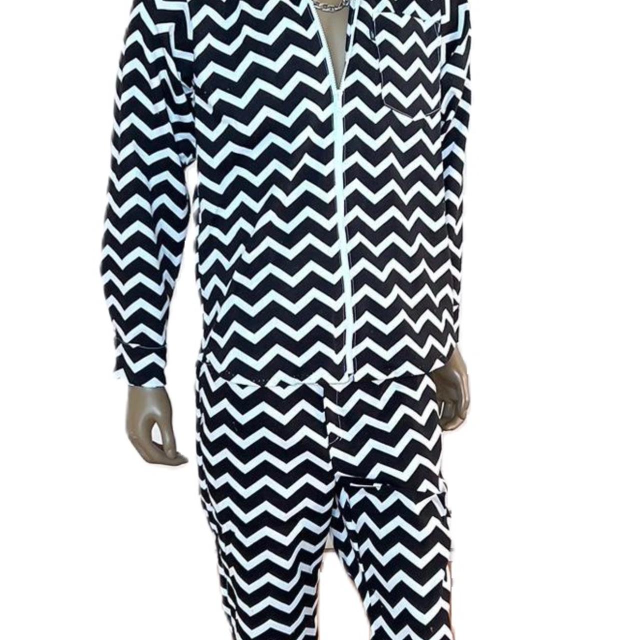 Mens Chevron Mod Suit sz 42 , pants are 35-36” , 32”... - Depop