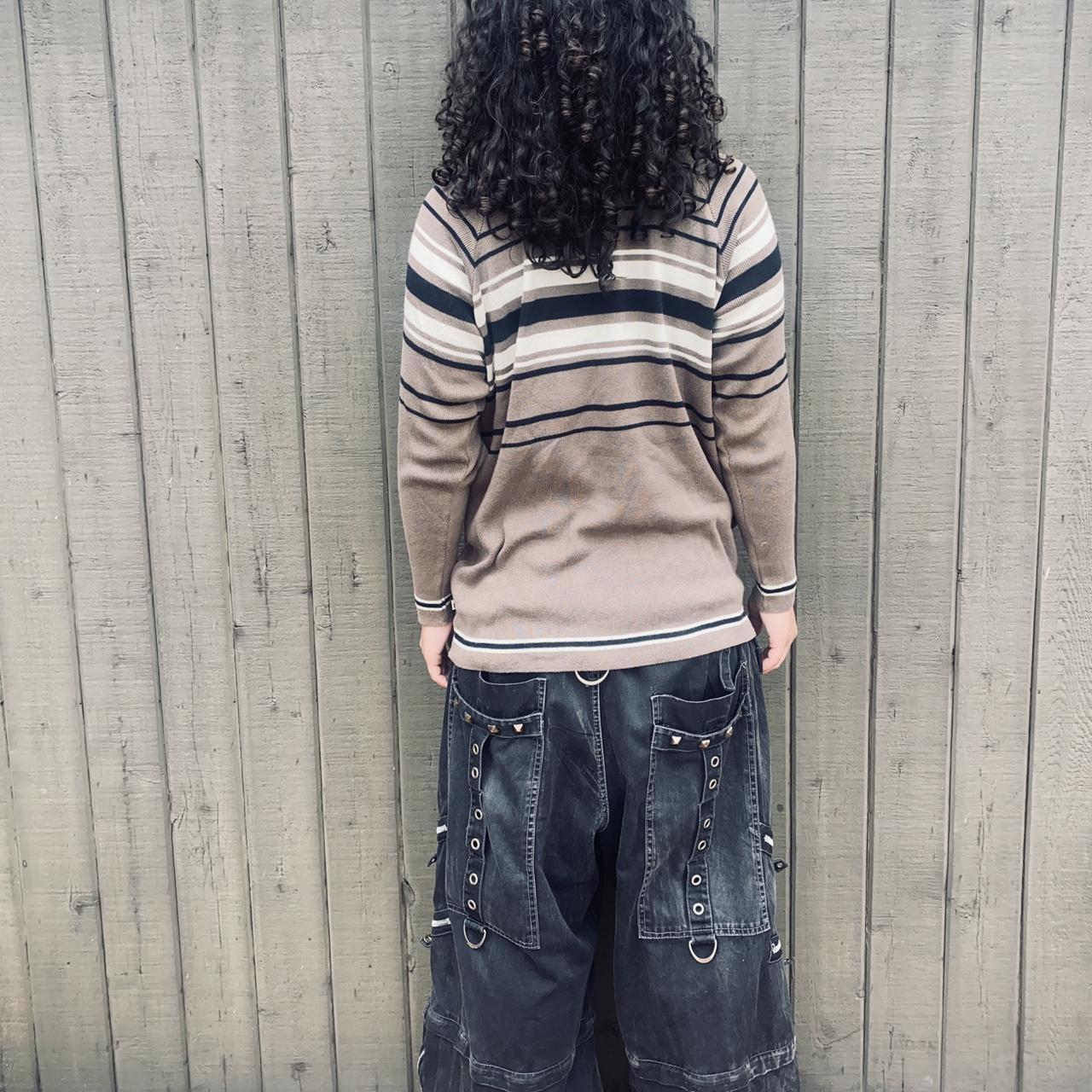 Y2m No Fear Stripped sweater thermal style Long... - Depop