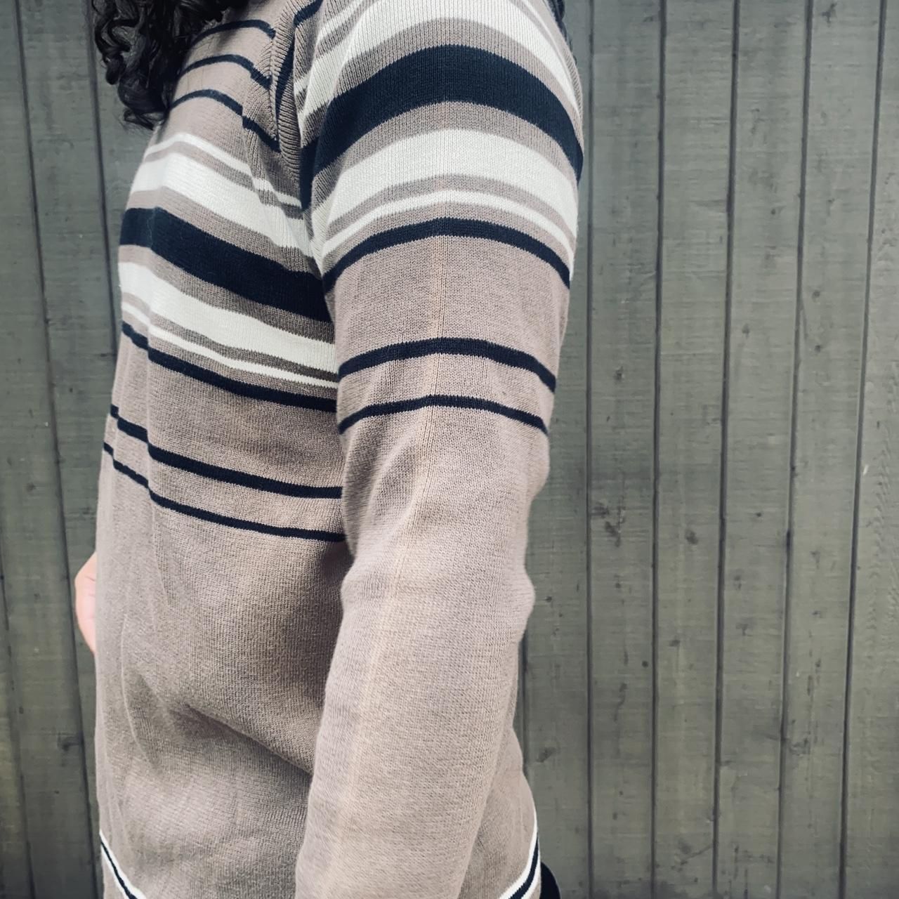 Y2m No Fear Stripped sweater thermal style Long... - Depop